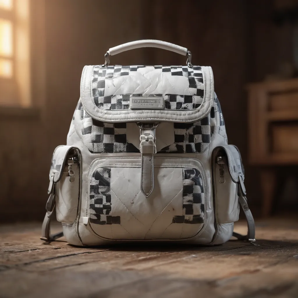 Elevate Your Style with the Chic White Checkered Backpack Purse