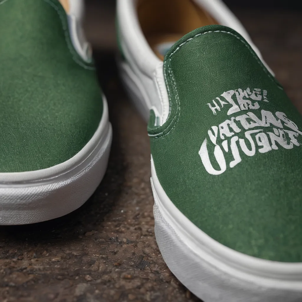 Exploring Green and White Slip-On Vans in Extreme Sports